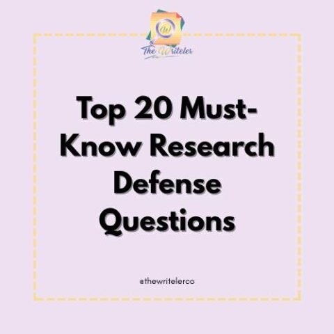 Top 20 Must Know Research Defense Questions